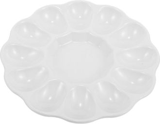 Valiclud Keramische Eierplatte Mit Fächern Für Ostern Und Familienfeiern Serviertablett Für Teufelseier Und Vorspeisen Leicht Zu Reinigen Und Wiederverwendbar