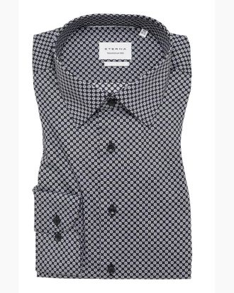 Eterna Hemd aus Baumwolle mit feinem Print, Super Slim Fit in