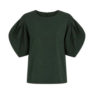 Max Mara T-Shirt mit Puff&auml;rmeln - - Blouses & Shirts - Damen - Gr&uuml;n - 2XS
