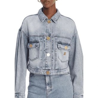 A|X Armani Exchange Femme, Vestes, Bleu, Taille: 40 FR Veste en jean en coton