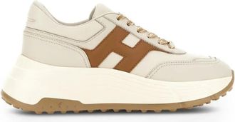 Hogan Low-Top Sneaker - Silk And Nylon Sneakers - Gr. 38,5 (EU) - in Beige - f&uuml;r Damen