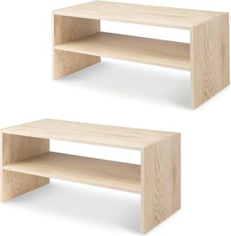 Whitmor Stapelbarer, extra breiter Aufbewahrungs-Organizer mit 2 Ablagen, 78,7 cm, Hellbraun, 2 St&uuml;ck