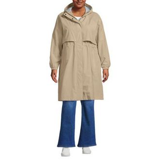Lands End Verstaubarer wasserdichter Squall Regenmantel, Damen, Gr&ouml;&szlig;e:52-54 plus, Wei&szlig;, Polyester, by Lands End