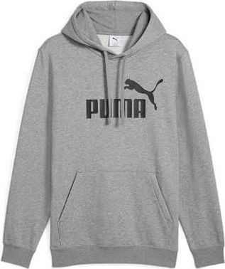 Puma Essentials Sweat &agrave; capuche en polaire avec logo pour homme (grandes tailles disponibles), Gris chin&eacute; moyen Ss25, 4X-Large grand
