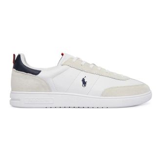 Ralph Lauren Homme, Chaussures, Blanc, Taille: 45 EU Bedford Leather-Suede Baskets