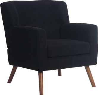Clp Sessel Kioni mit Cordbezug, Polstersessel mit Armlehnen, Ohrensessel bis 150 kg, Relaxsessel, Fernsehsessel, Wohnzimmer, Farbe:schwarz