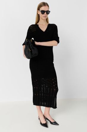 Gerard Darel Robe longue en crochet - RIANA - Noir