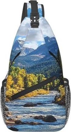 Generic Sac &agrave; dos &agrave; bandouli&egrave;re avec nuages blancs et rivi&egrave;res qui coulent