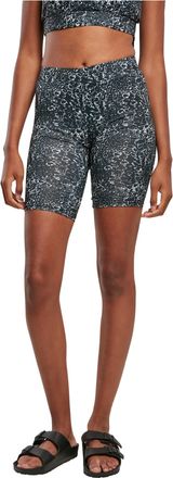 Urban Classics Damen Ladies Tie Dye High Waist Cycle Shorts Black/White, XL