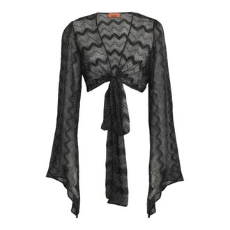 Missoni Femme, Maillots de bain, Noir, Taille: 40 FR Crop Top Zig Zag