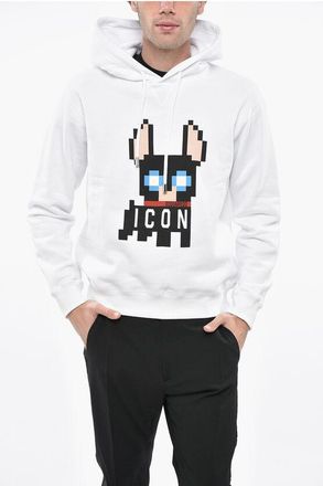 Dsquared2 ICON Fleeced Cotton CIRO COOL FIT Hoodie with Frontal Print size Xs