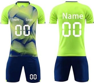 Generic Maillots et shorts de football personnalis&eacute;s avec num&eacute;ro de nom et logo de l&eacute;quipe pour enfants, adultes, jeunes fans, 1-3, L