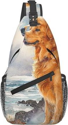 Generic Sac &agrave; bandouli&egrave;re Look At The Dog In The Sea - Sac &agrave; bandouli&egrave;re de voyage pour homme - Sac &agrave; dos de randonn&eacute;e