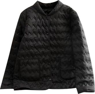 Generic Vestes de baseball l&eacute;g&egrave;res et matelass&eacute;es pour femmes, manteau fin et chaud, v&ecirc;tements dext&eacute;rieur d&eacute;contract&eacute;s &agrave; manches longues, Noir, 5XL