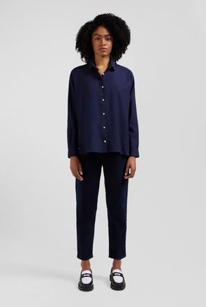 Eden Park Chemise En Coton Et Cachemire Indigo Coupe Oversized