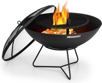 Blumfeldt Blumfeldt - Orbit 3-in-1 Stahl-Feuerschale Grill Gartentisch ø 60 cm