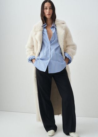 Mango Oversized Popeline-Hemd himmelblau - Damen - S - MANGO