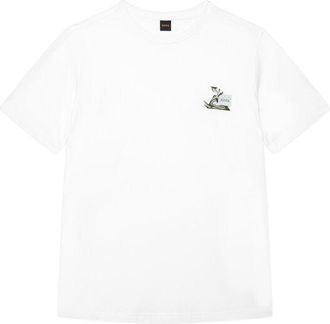 HUGO BOSS T-Shirt Te Blueprint 50566628 Wei&szlig; Regular Fit