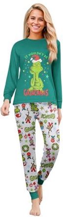 Generic Le Grinch Pyjama Noel Famille De Grinch Chaud Et Doux Assorti Noël Costume Hiver Bebe Garcon Femme Couple Vetement Enfant Ensemble Ensembles Deguiseme