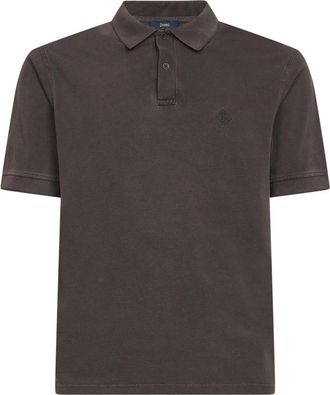 Herno Homme, Tops, Brun, Taille: 4XL Polo Brod&eacute; Logo