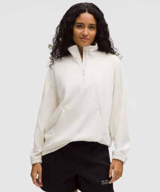 lululemon Top aus Softstreme mit halblangem Reißverschluss Lang für Frauen - Größe XL in Light Ivory