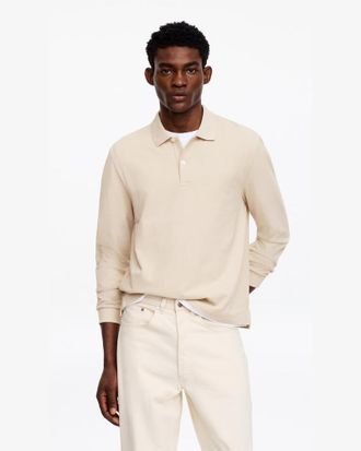 Arket Poloshirt Aus Baumwoll-Pikee -Wei&szlig;