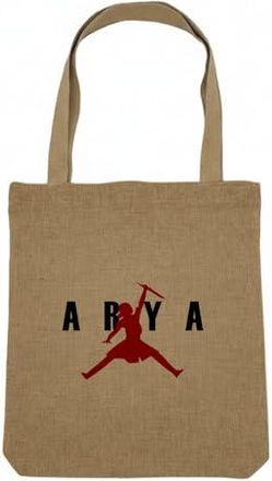 Fabulous Sac Shopping Tote Bag Aspect Lin - Arya Basket Parodie Series Marque - Sac de Courses Toile Epaisse 360g Beige Naturel Cabas Port&eacute; Epaule Solide Impri