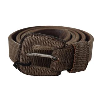 Costume National Brauner Lederg&uuml;rtel mit Logoschnalle - - Accessories - Herren - Braun - ONE SIZE