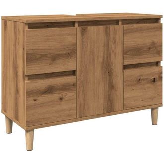 vidaXL vidaXL Waschbeckenunterschrank Artisan-Eiche 80x33x60 cm Holzwerkstoff