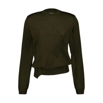 Maison Margiela Gr&uuml;ner Asymmetrischer Wollpullover - - Knitwear - Herren - Gr&uuml;n - M