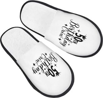 Generic Chaussures De Maison Birthday 50Th Birthday Slippers Duveteux Fuzzy Pantoufles Pour Femme Et Homme Chaussures Pour H&ocirc;tels Spa F&ecirc;te M