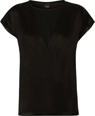 Pinko Pinko, Femme, Tops, Noir, Taille: 42 FR Blusa stile T-shirt