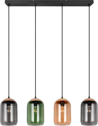 Trio Leuchten Trio Lighting - Suspension, Suspension verre 4 lampes multicolores Cork Multicolore en Verre, trio