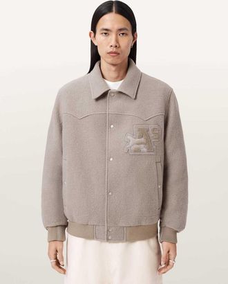 AllSaints Royce - Jacke in Mausbraun-Brown