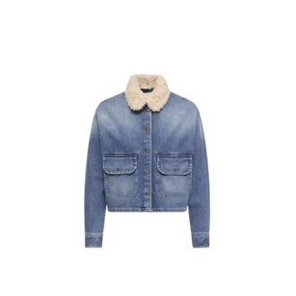 Moncler Femme, Vestes, Bleu, Taille: 32 FR Chemise en jean Teddy
