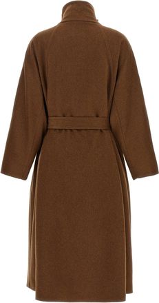 Alberto Biani Double-Breasted Belted Coat - Brown