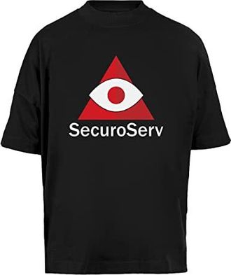 Vendax Vendax Securoserv Unisex T-Shirt Ample Manches Courtes Homme Femme Noir Baggy T-Shirt Short Sleeves Black