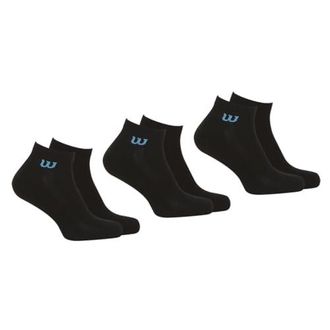 Wilson Lot de 3 paires de chaussettes basses homme Essentiel Taille : 39/42 - Couleur : Noir-Noir-Noir