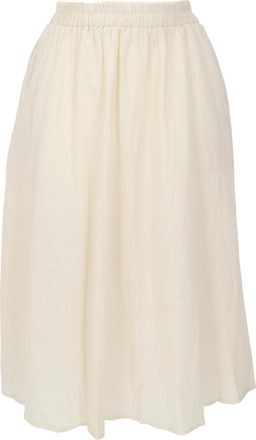 Guru Shop Luftiger Knielanger Rock, Boho Sommerrock - Leinenfarben, Damen, Baumwolle, Size:XL