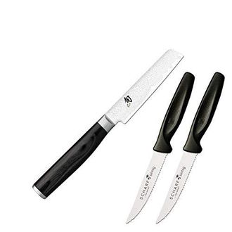 Kai Shun Premier Tim Mälzer Minamo japanisches Officemesser 9,0 cm Klingenlänge - VG-MAX Kernstahl mit 32 Lagen Damaszenerstahl, 61 (±1) HRC - Pakkaholz -