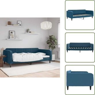 vidaXL The Living Store - vidaXL Tagesbett Blau 100x200 cm Samt