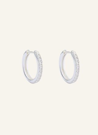 Pompidou Creolen Lillian Tiny Pav&eacute; By Glambou silber