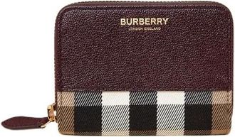 Burberry Check Leder Rei&szlig;verschluss-Portemonnaie - - Accessories - Damen - Rot - ONE SIZE