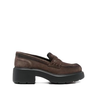 Santoni Braune Wildleder-Gummiklemme - - Shoes - Damen - Braun - 38 EU