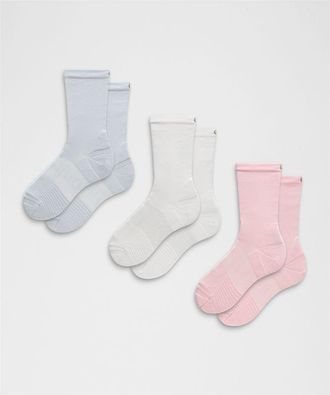 lululemon Chaussettes montantes Power Stride unisexes Lot de 3 - Rose/Blanc/Blue - Taille XL
