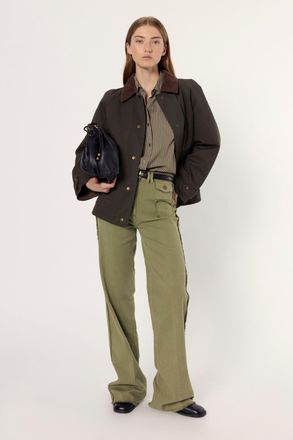 Gerard Darel Jean flare kaki à franges - ANNA - Vert Kaki