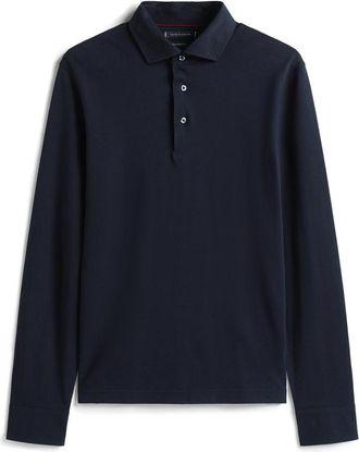 Tommy Hilfiger Langarm-Poloshirt aus Baumwollstrick in