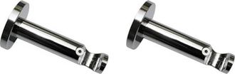 Gardinia Träger mit Metallmontageplatte für Gardinenstange, 1-läufig, Offen, Inkl. aller Montage-Teile, Serie Chicago, Ø 20 mm, Metall, Chrom (Packung mit 2)
