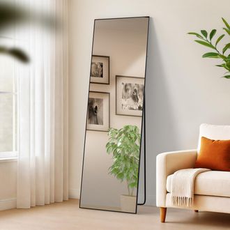 Clp Spiegel groß Benicia, Standspiegel und Wandspiegel in einem, Ganzkörperspiegel Metallrahmen in Mehreren Größen und Farben, Farbe:schwarz-matt, Größe:1