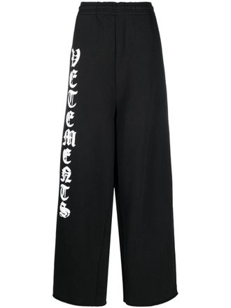 VETEMENTS pantalon de jogging ample &agrave; logo imprim&eacute; - Noir